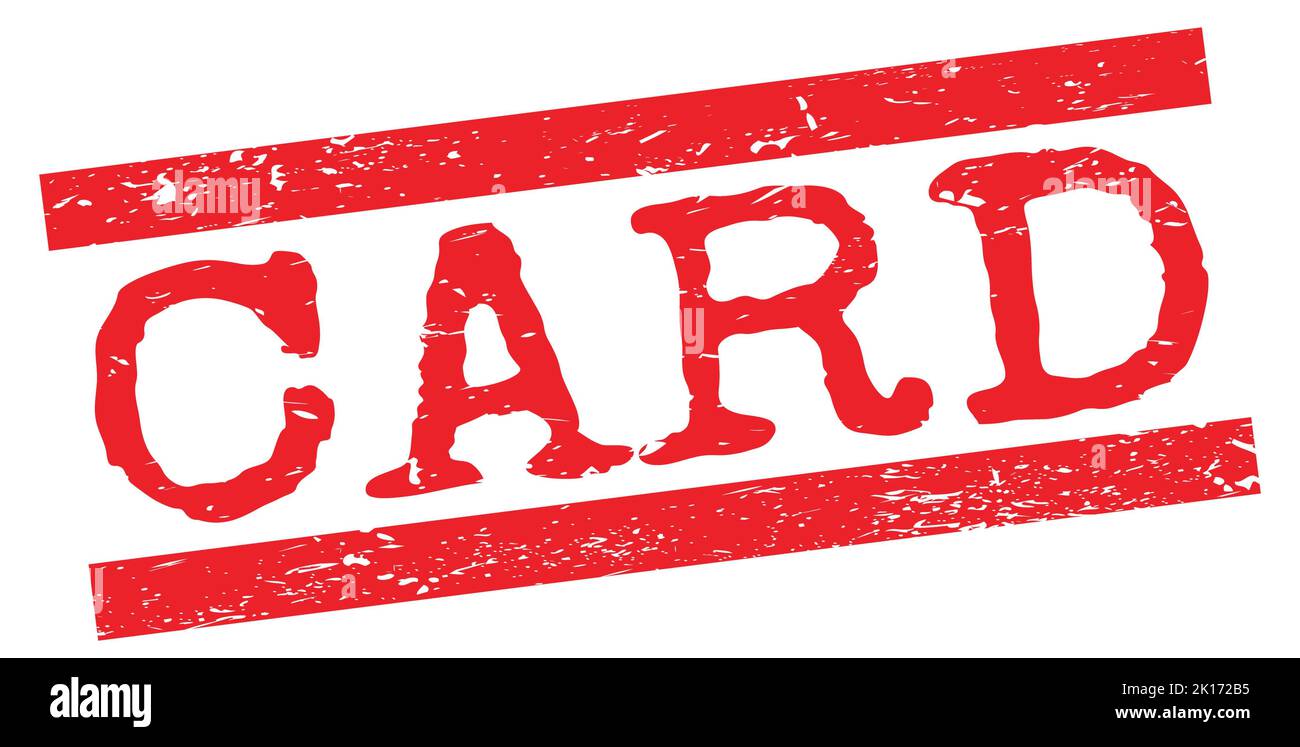 CARD text written on red grungy lines stamp sign Stock Photo - Alamy