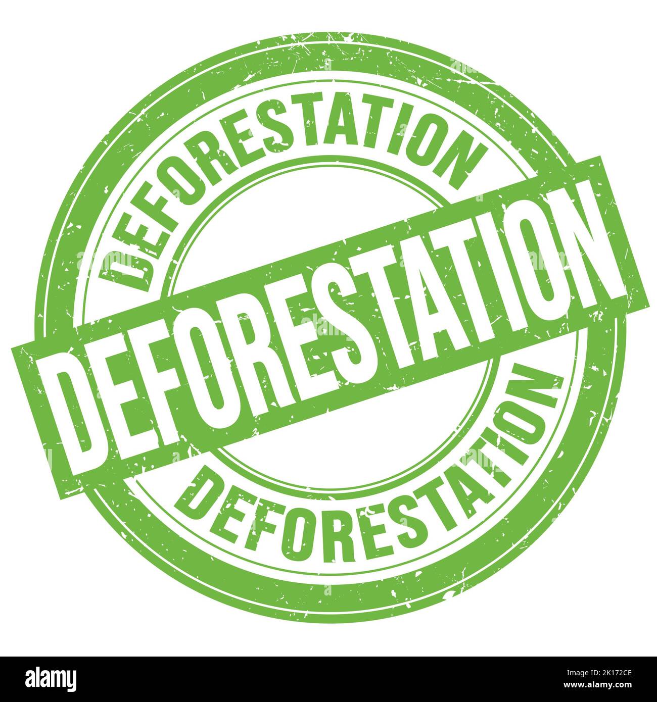 DEFORESTATION text written on green round grungy stamp sign Stock Photo ...