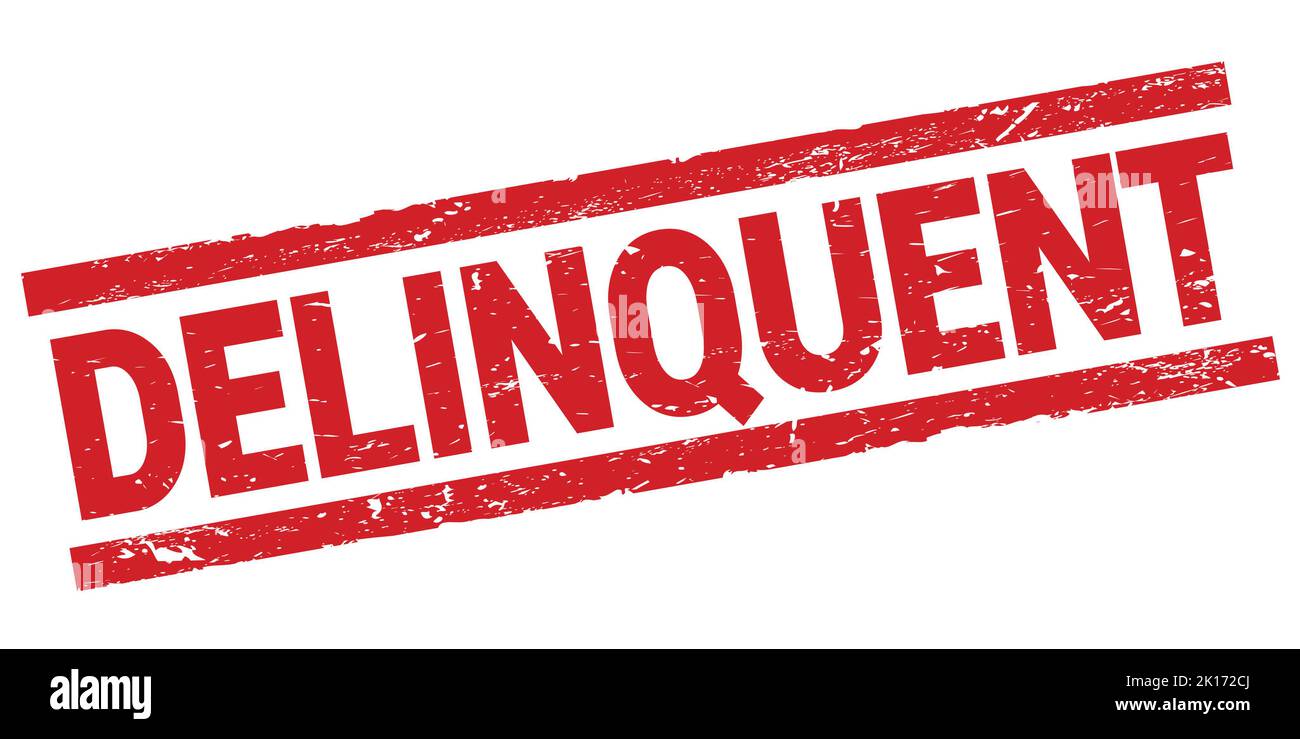 DELINQUENT text written on red rectangle stamp sign Stock Photo - Alamy