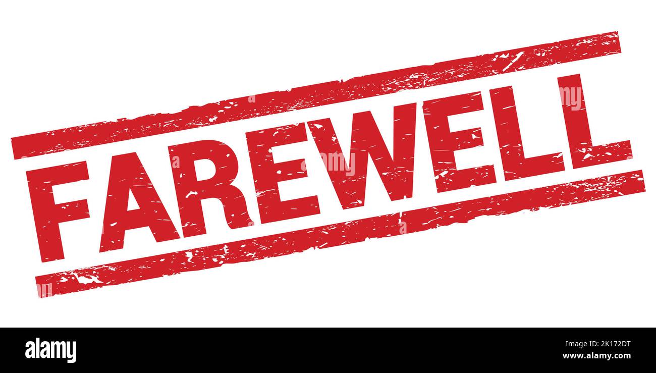 FAREWELL text written on red rectangle stamp sign Stock Photo - Alamy