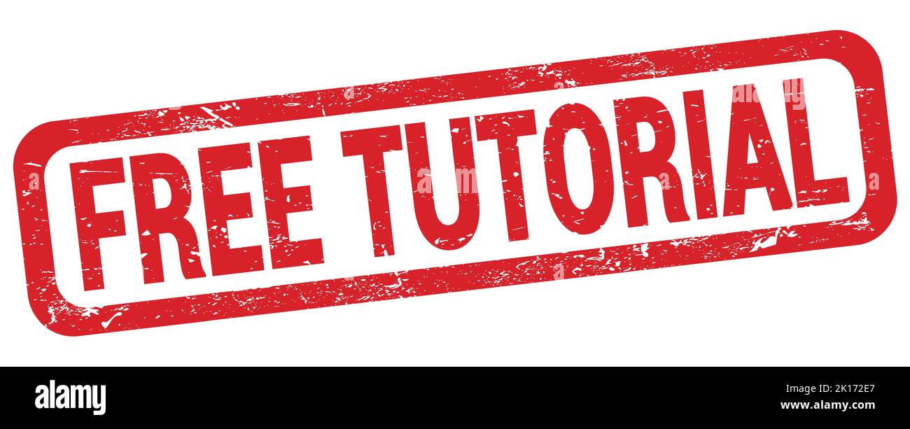 FREE TUTORIAL text written on red rectangle stamp sign Stock Photo - Alamy