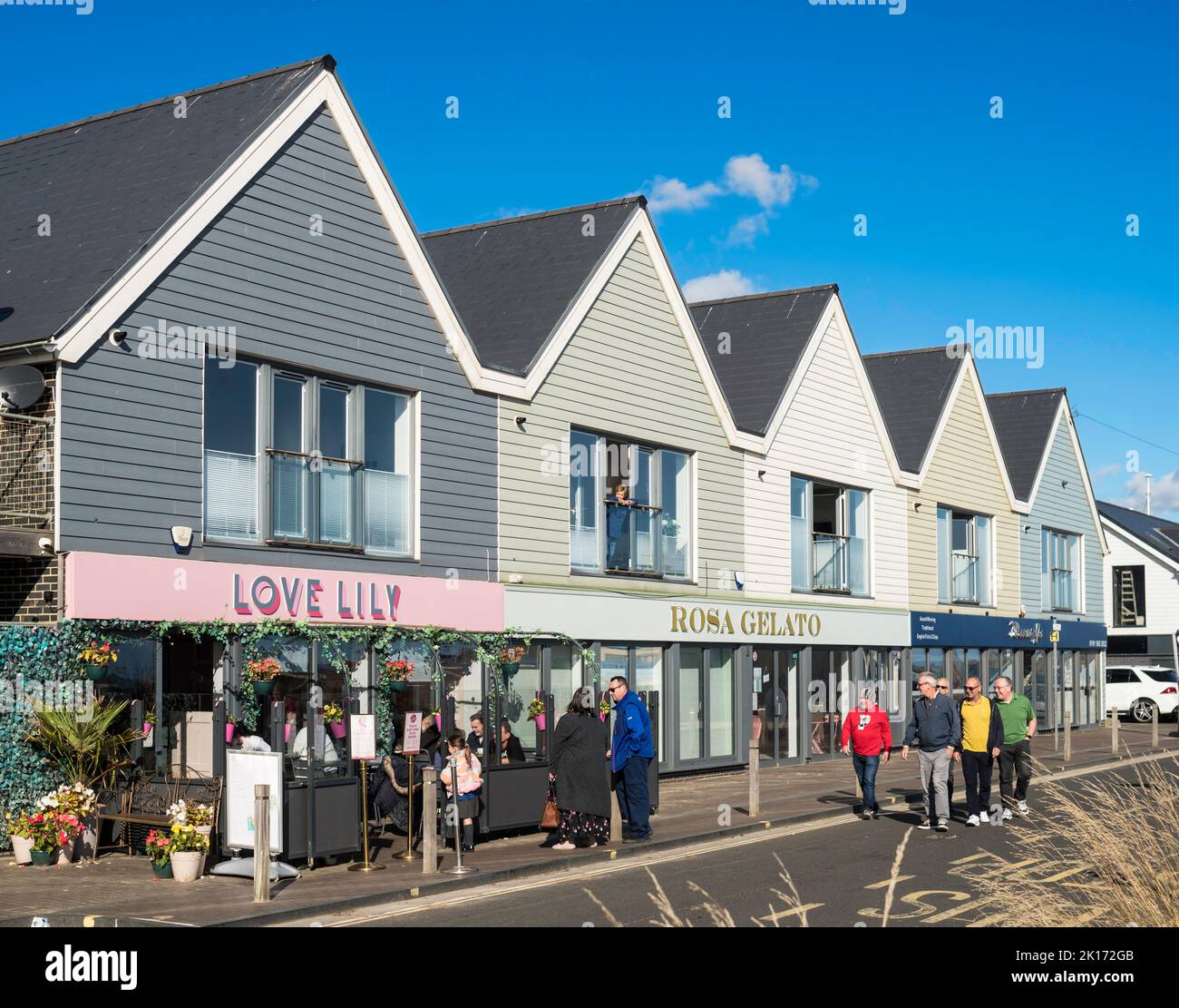 Café and ice cream parlour on Roker seafront, Sunderland, England, UK ...