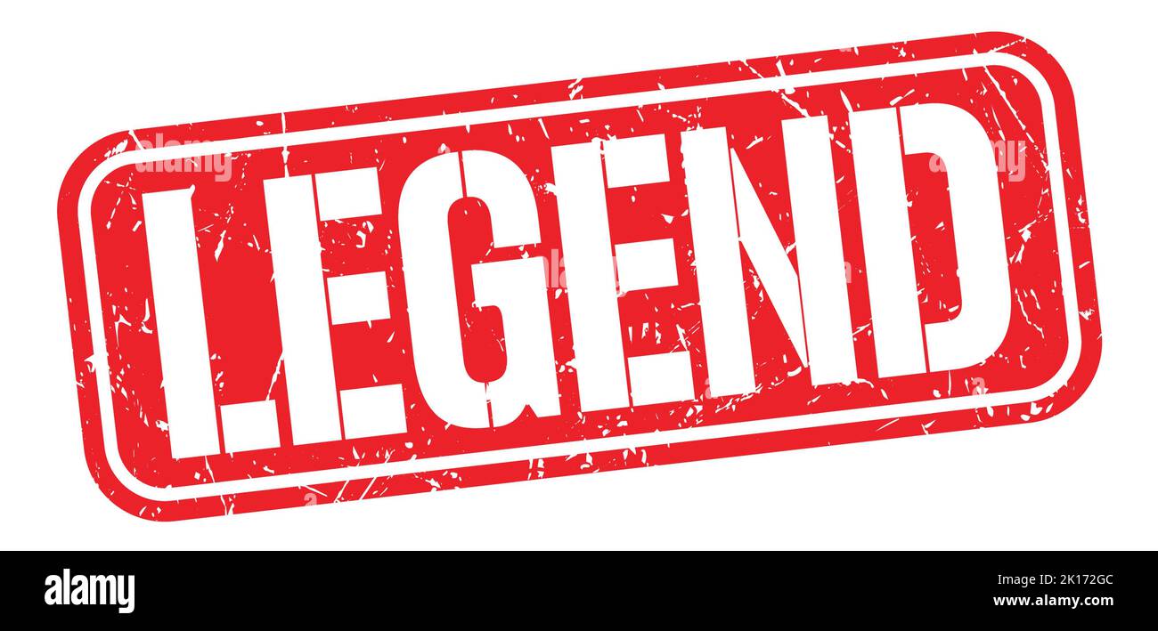LEGEND text written on red grungy stamp sign Stock Photo - Alamy