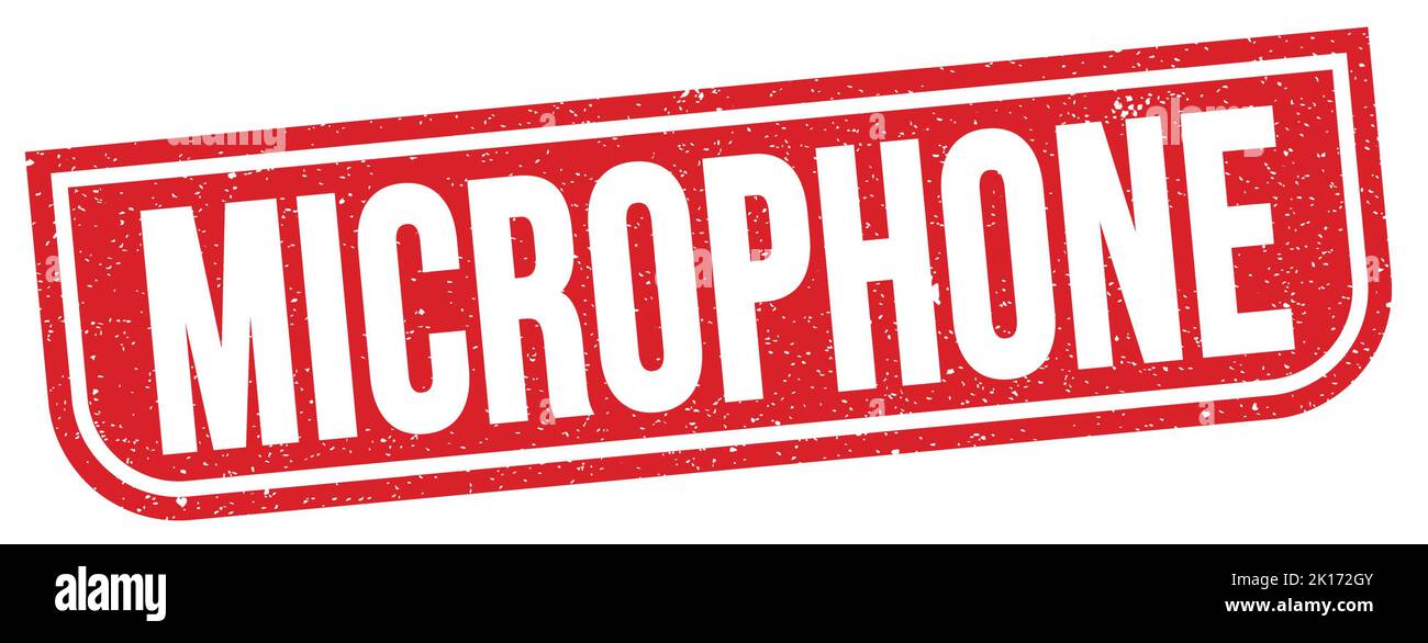 MICROPHONE text written on red grungy stamp sign Stock Photo - Alamy