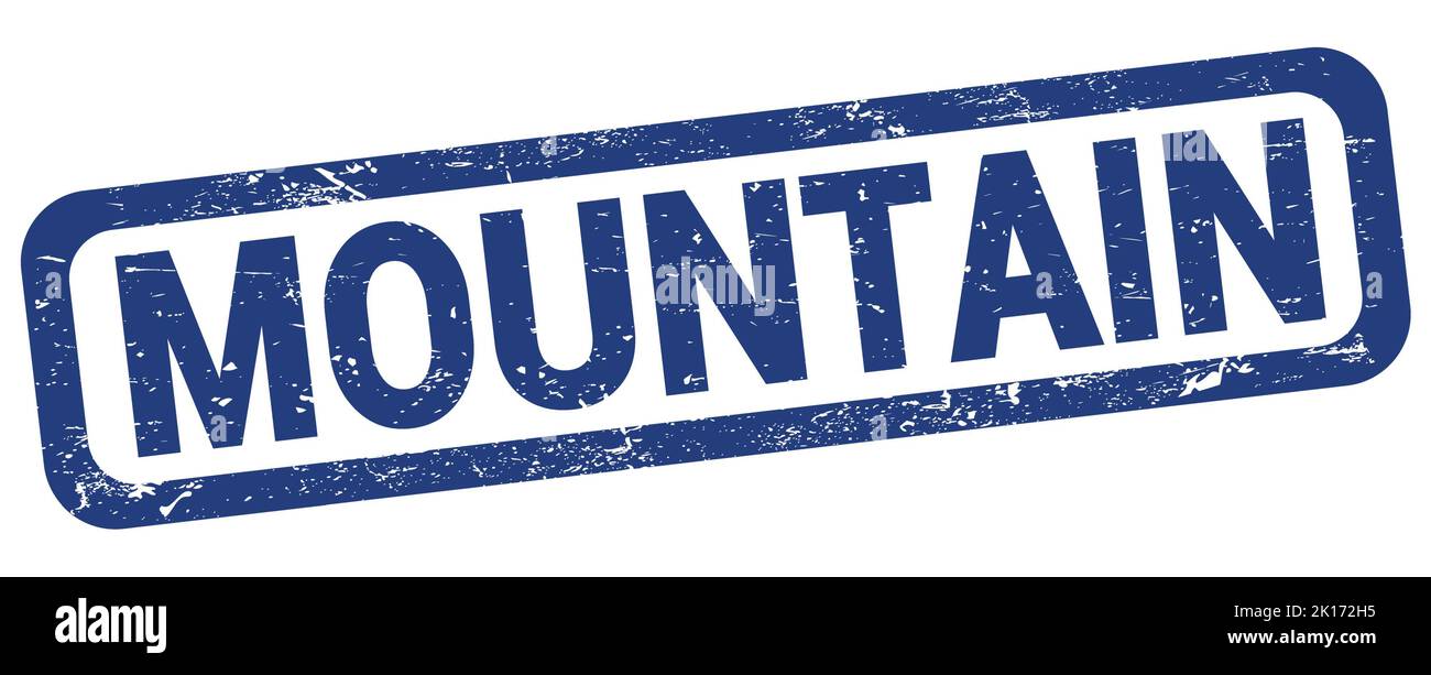 MOUNTAIN text written on blue rectangle stamp sign Stock Photo - Alamy