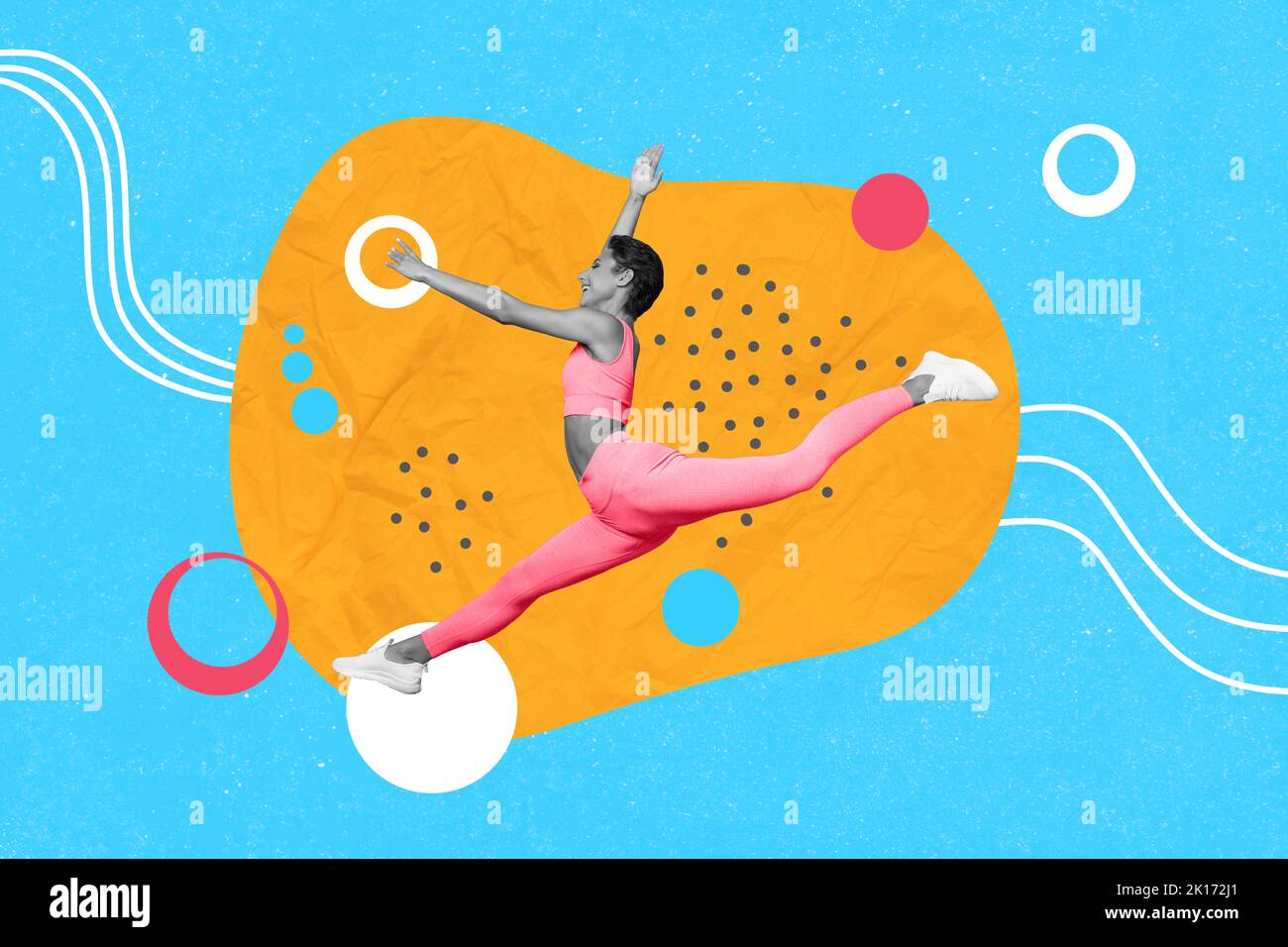 Creative 3d collage artwork postcard poster magazine sketch of person ...