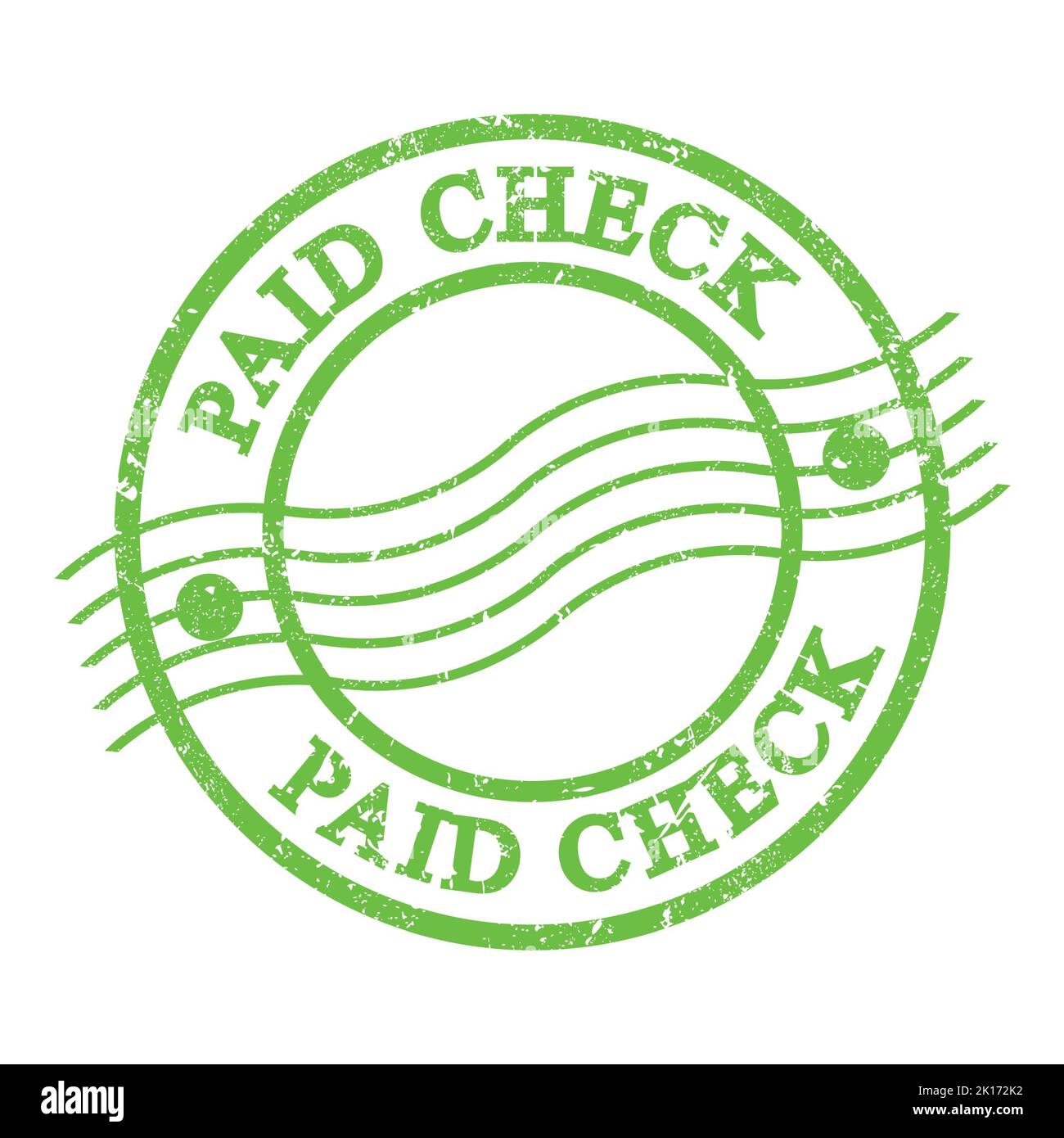 PAID CHECK, text written on green grungy postal stamp Stock Photo - Alamy