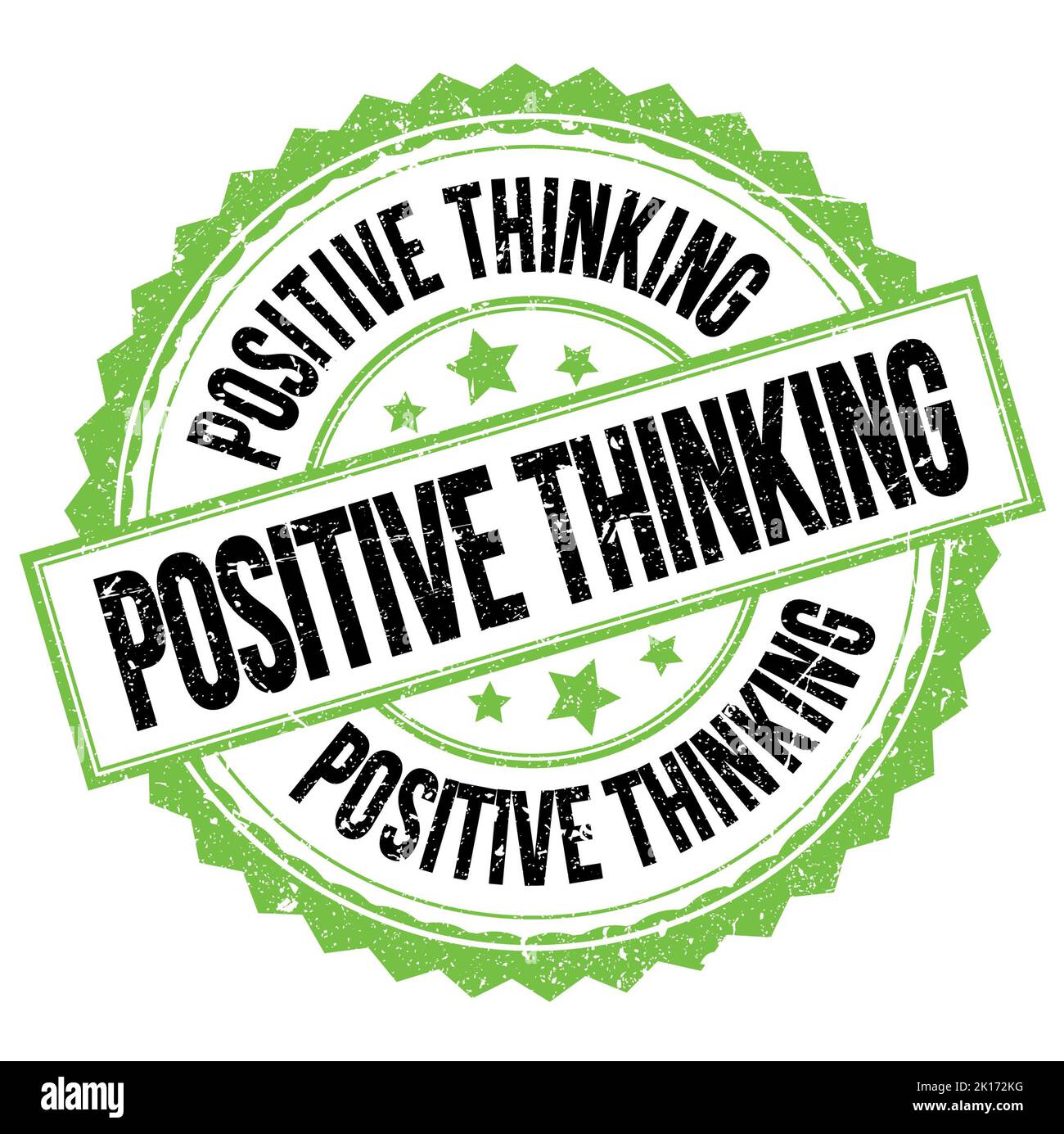 POSITIVE THINKING text written on green-black round stamp sign Stock ...