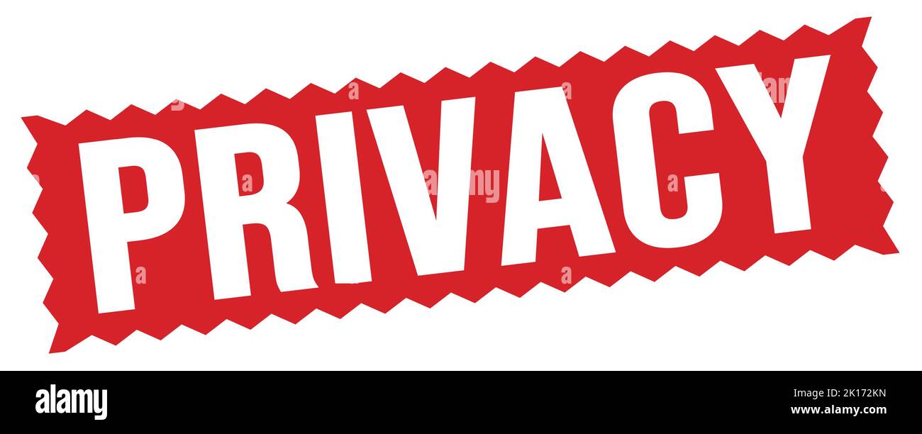 PRIVACY text written on red zig-zag stamp sign Stock Photo - Alamy
