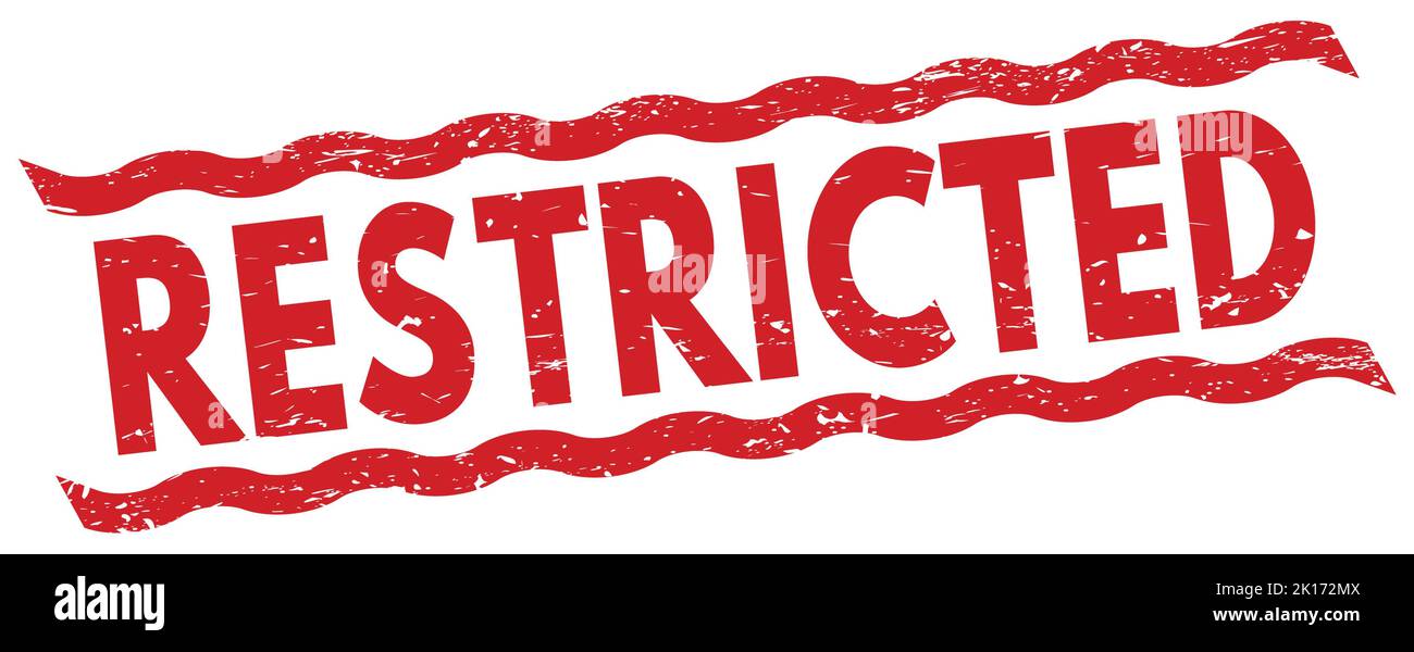 RESTRICTED text written on red lines stamp sign Stock Photo - Alamy