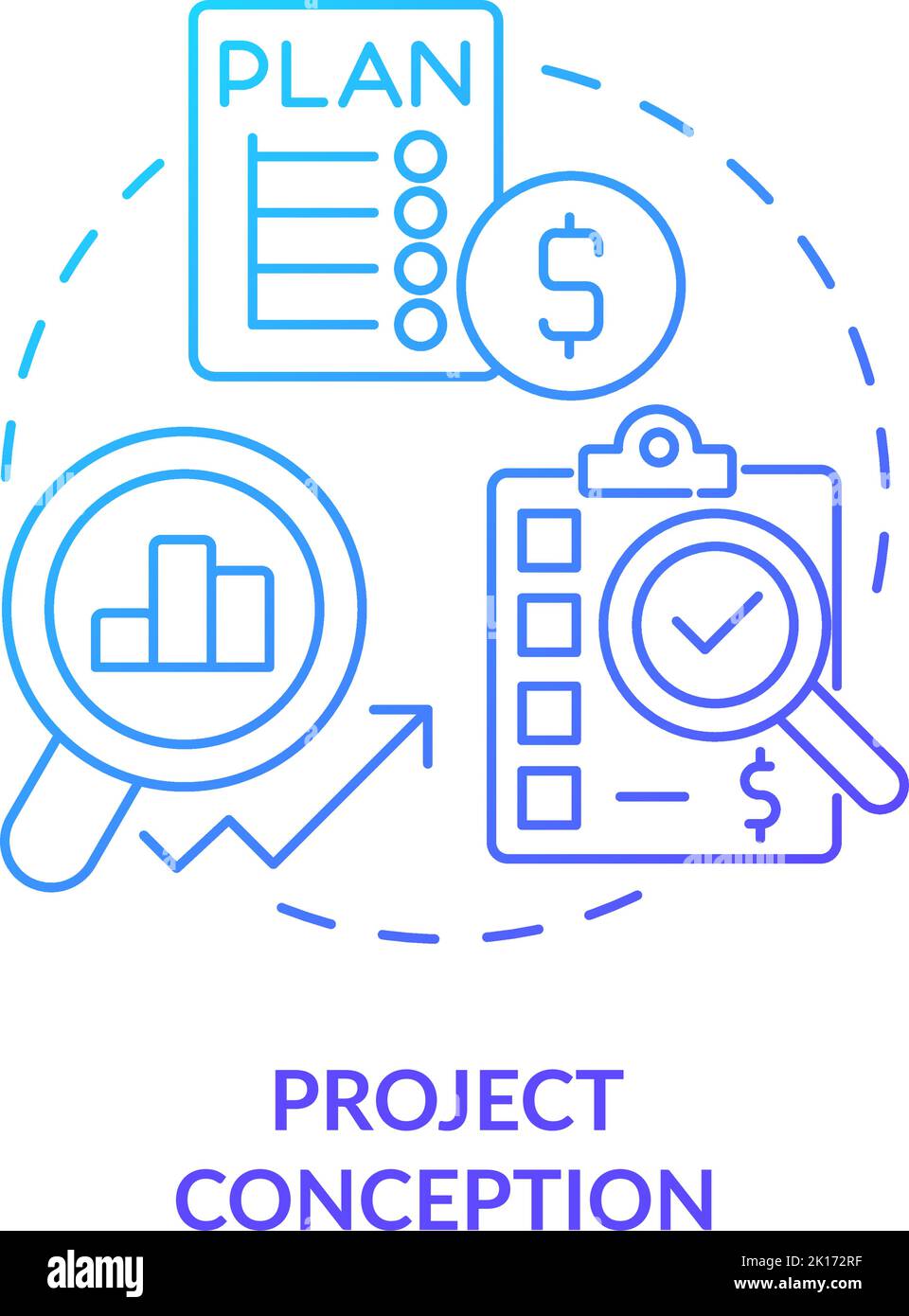 Project conception blue gradient concept icon Stock Vector Image & Art ...