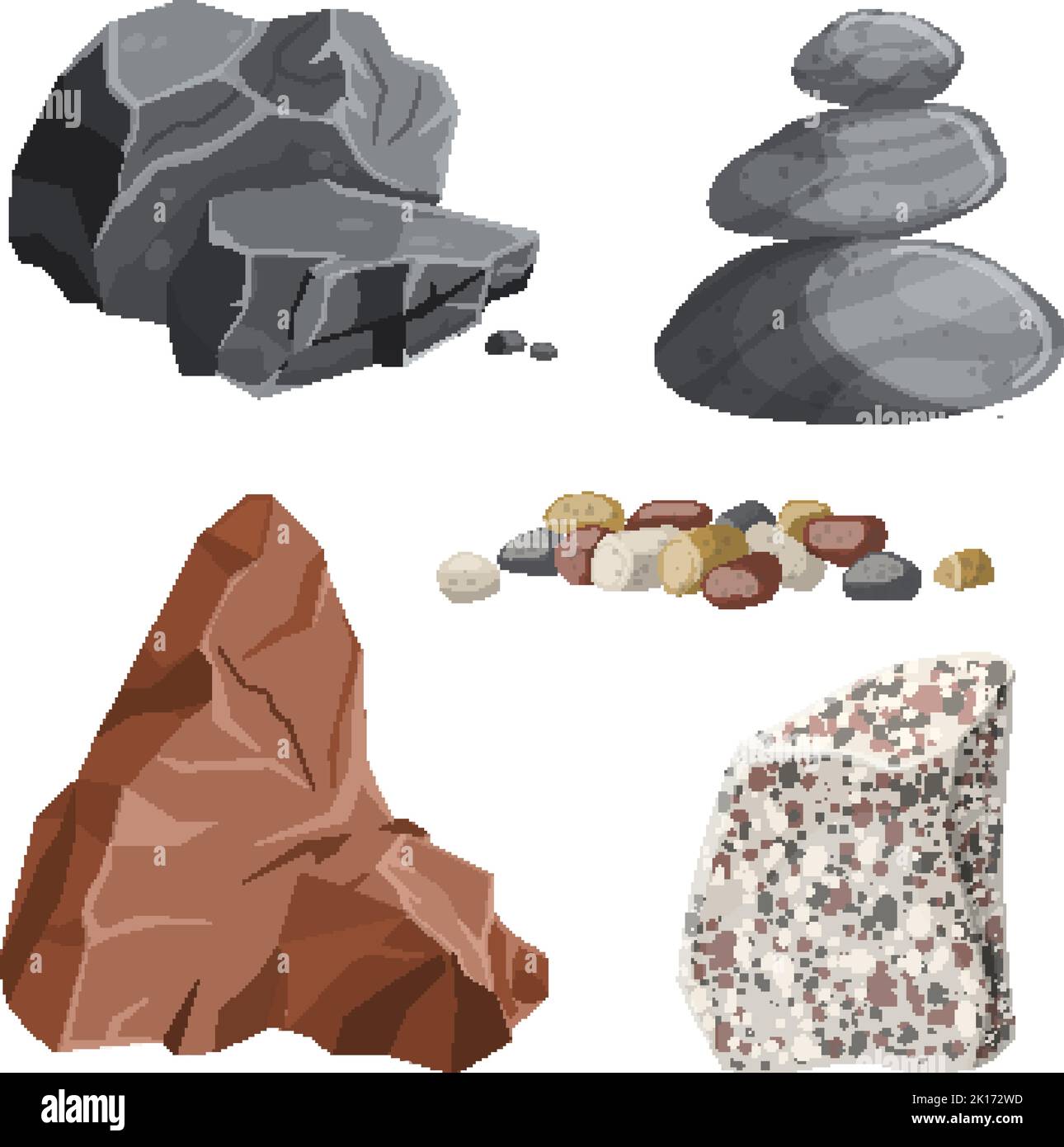 stone rock set cartoon vector illustration Stock Vector Image & Art - Alamy
