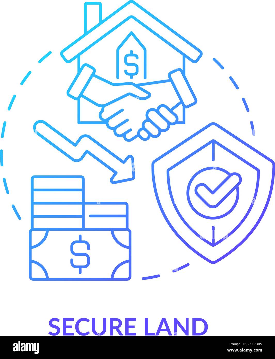 Secure land blue gradient concept icon Stock Vector Image & Art - Alamy