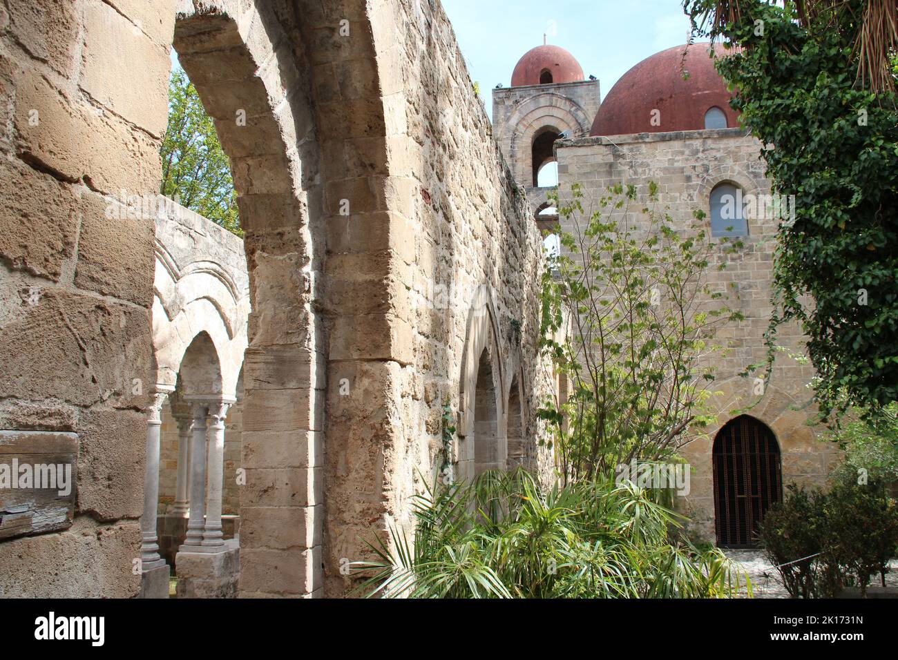medieval monastery (san giovanni degli eremiti) in palermo in sicily ...