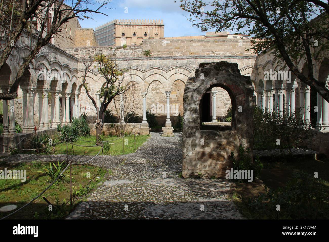 medieval monastery (san giovanni degli eremiti) in palermo in sicily ...