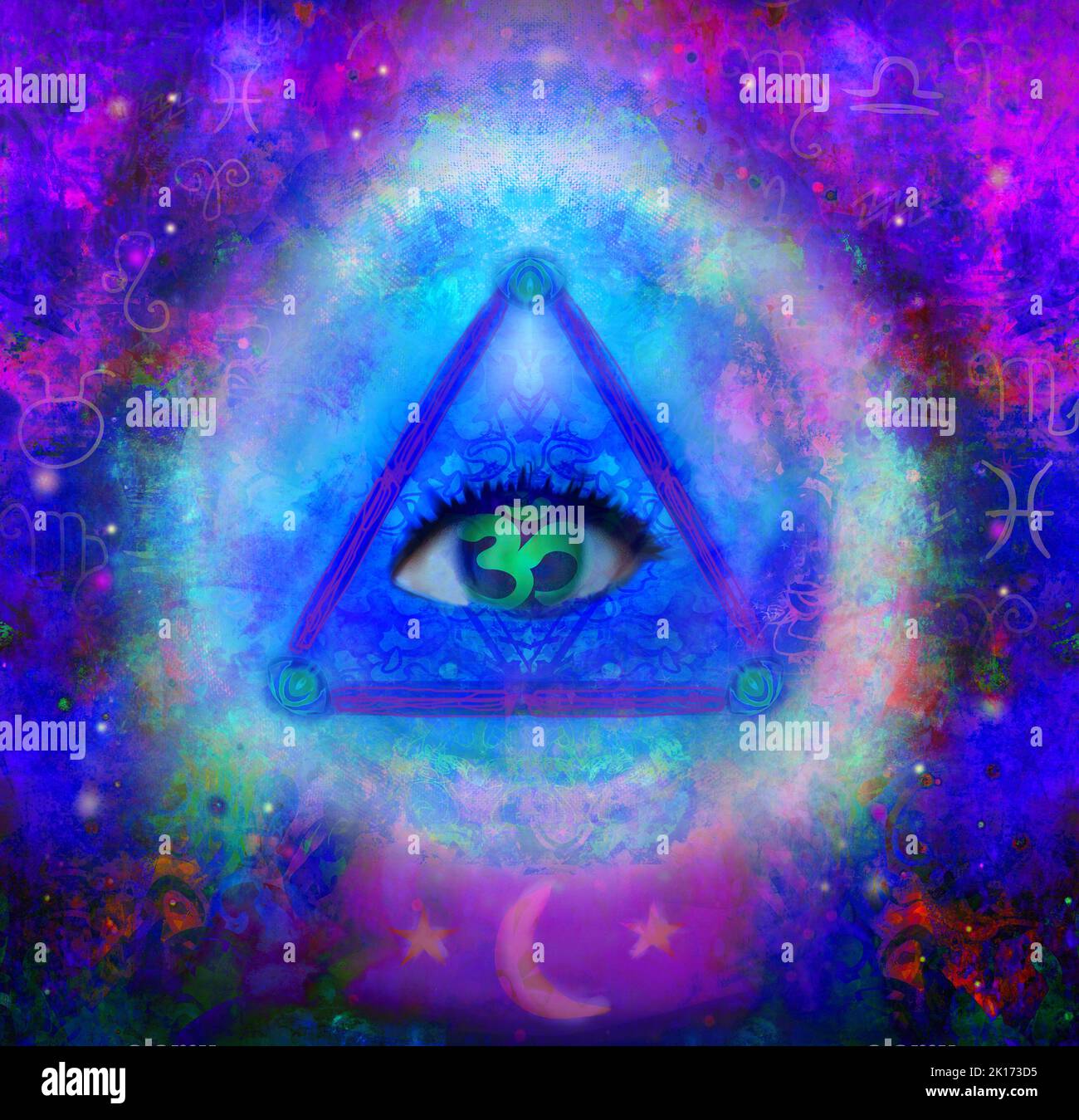 illustration of a third eye mystical sign Stock Photo - Alamy