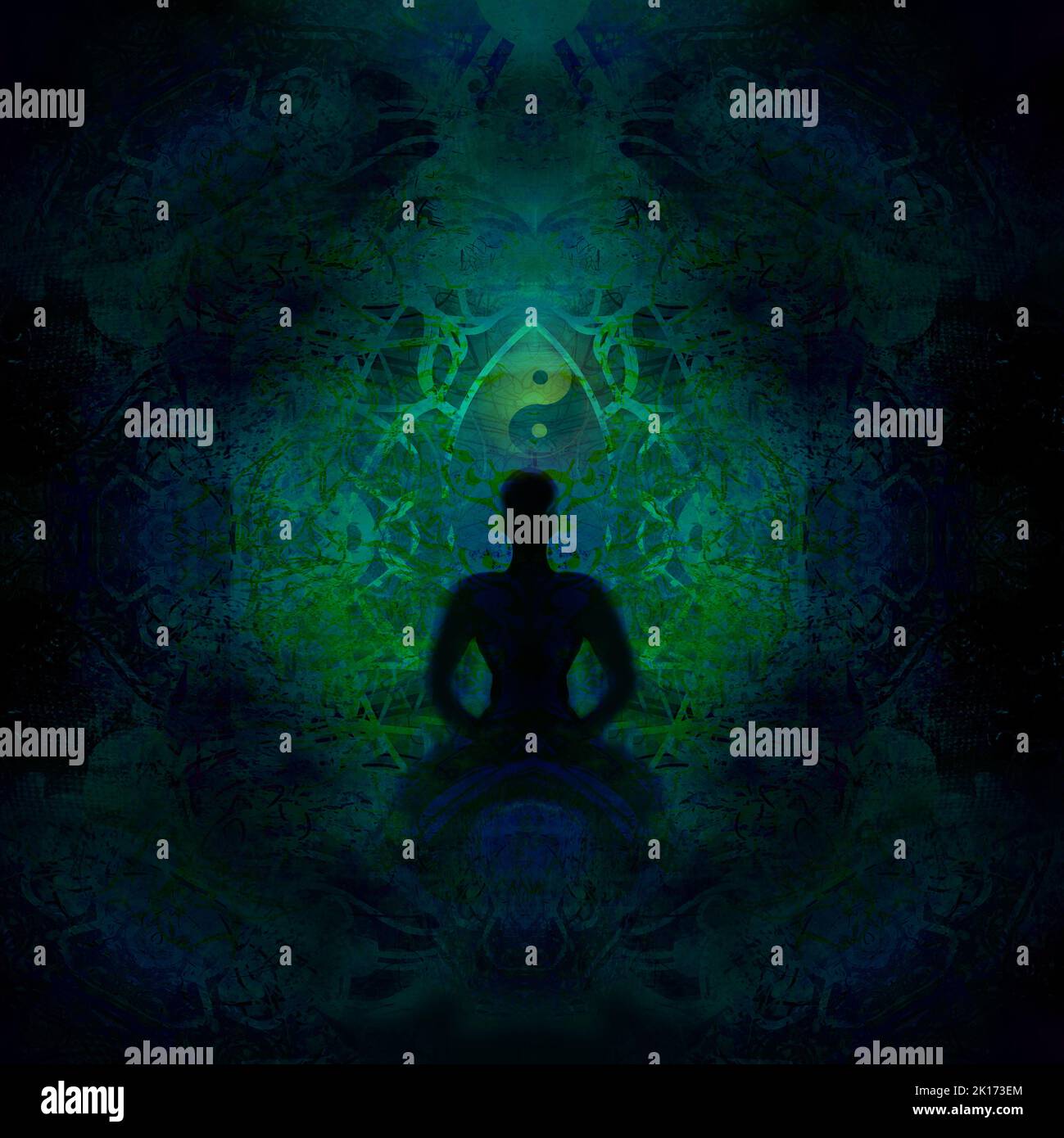Illustration of a human body in lotus pose - meditating person Stock ...