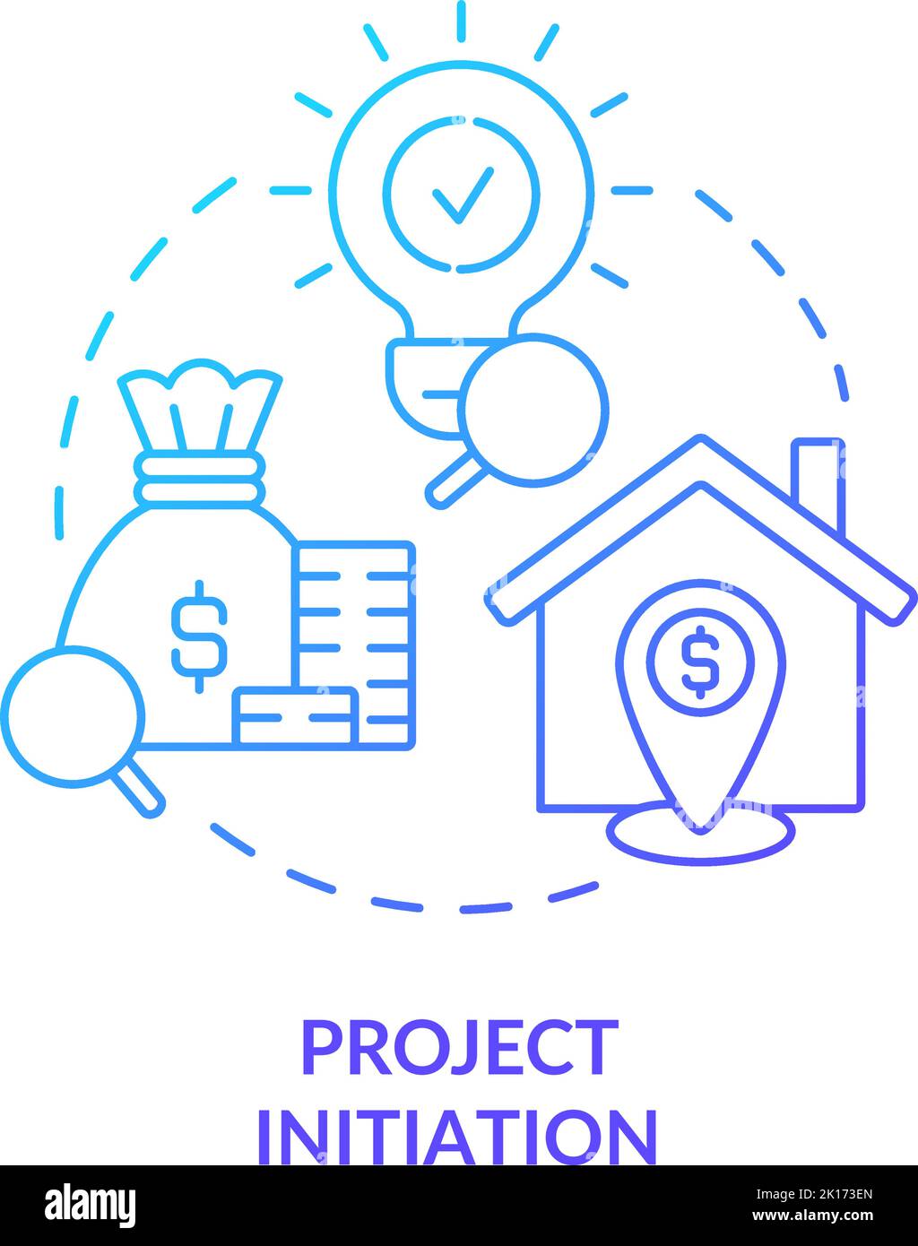 Project initiation blue gradient concept icon Stock Vector Image & Art ...