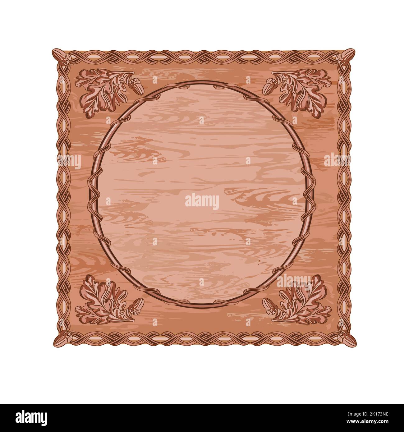 Decorative frame oak leaves and acorns woodcarving hunting theme ...