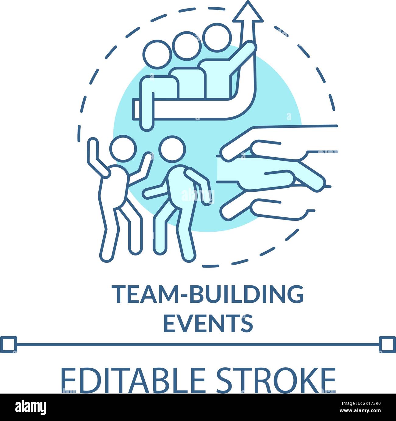 Team building events turquoise concept icon Stock Vector Image & Art ...