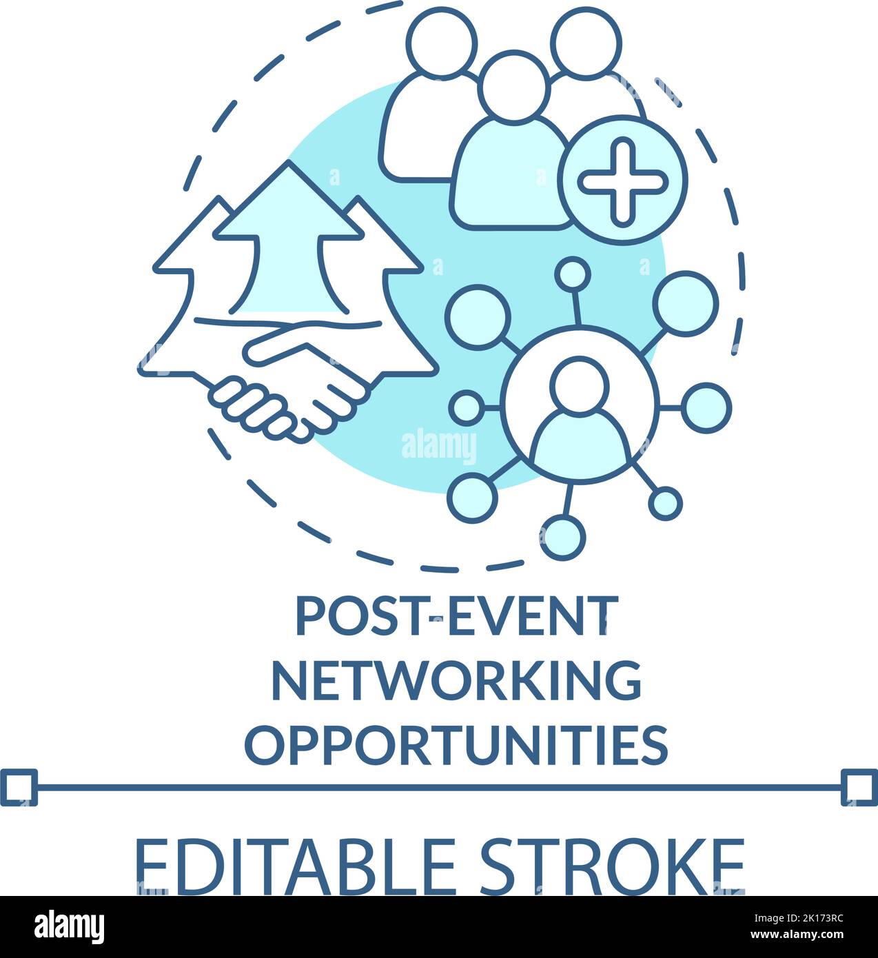 Post event networking opportunities turquoise concept icon Stock Vector Image & Art - Alamy