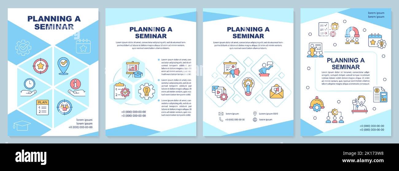Planning seminar blue brochure template Stock Vector Image & Art - Alamy