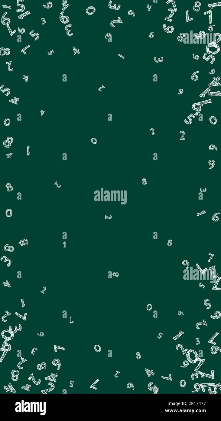 Falling sketch chalk numbers. Math study concept with flying digits ...