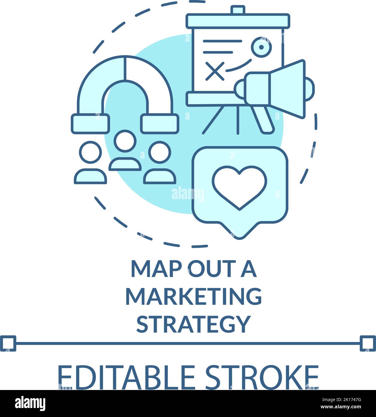 Map out marketing strategy turquoise concept icon Stock Vector Image ...