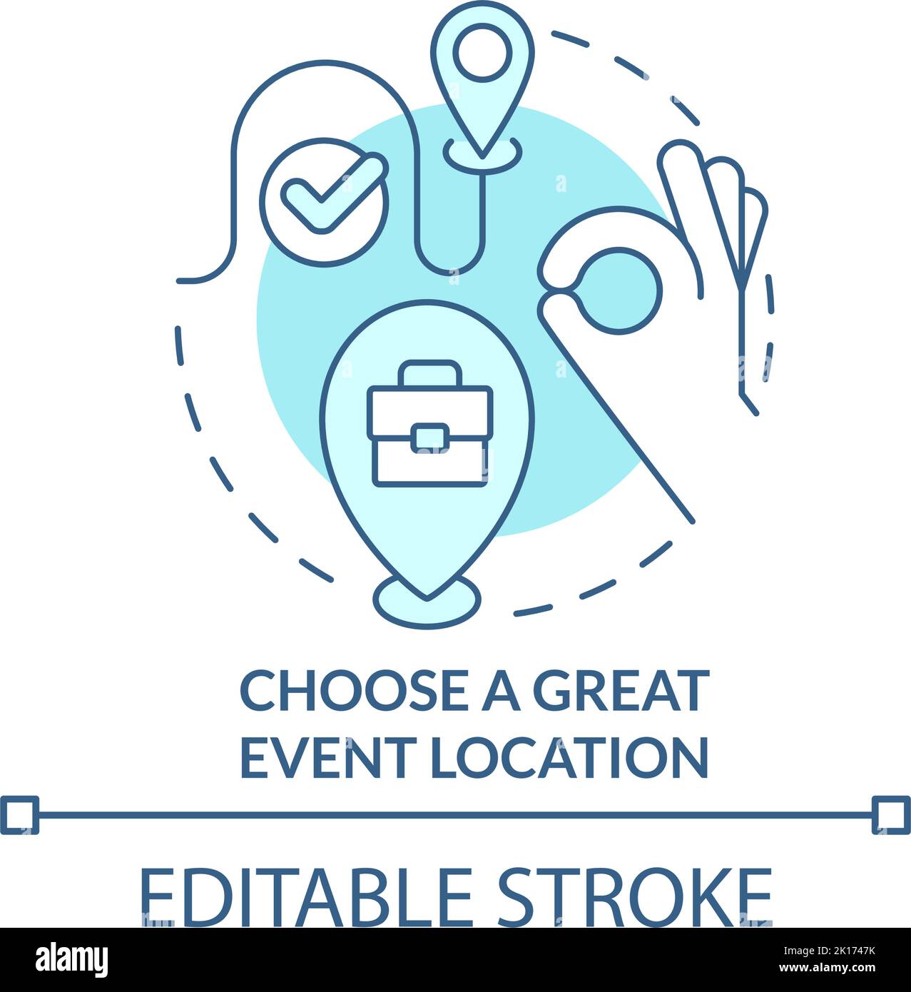 Choose great event location turquoise concept icon Stock Vector Image ...