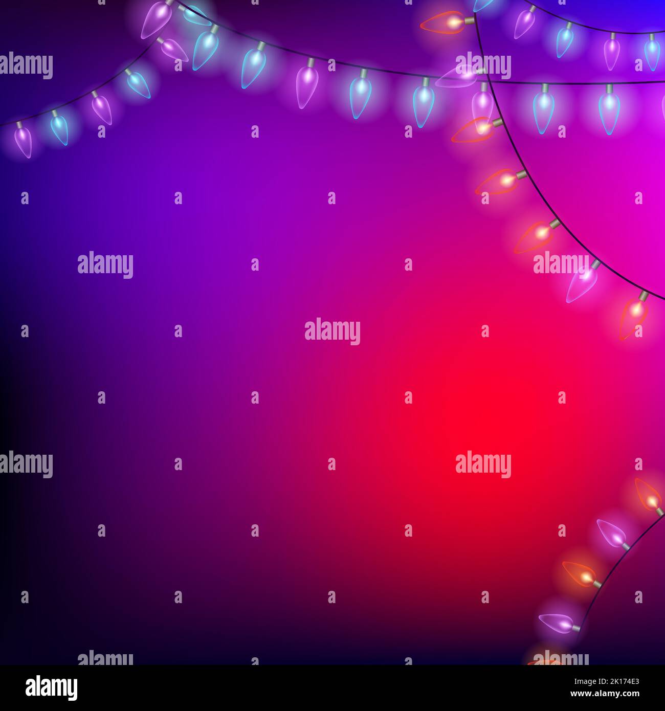 Red and violet Christmas background with lights. Background for post ...