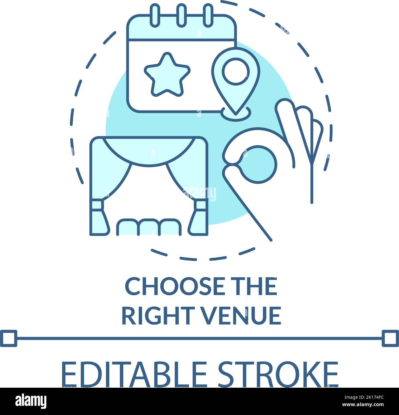 Choose right venue turquoise concept icon Stock Vector Image & Art - Alamy