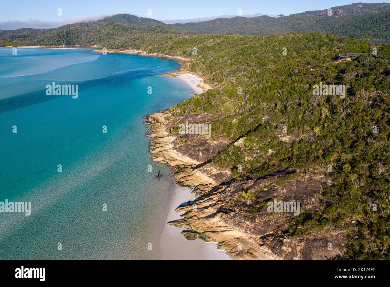 Beautiful Arial View of Whitsundays Islands and Whitehaven Beach ...