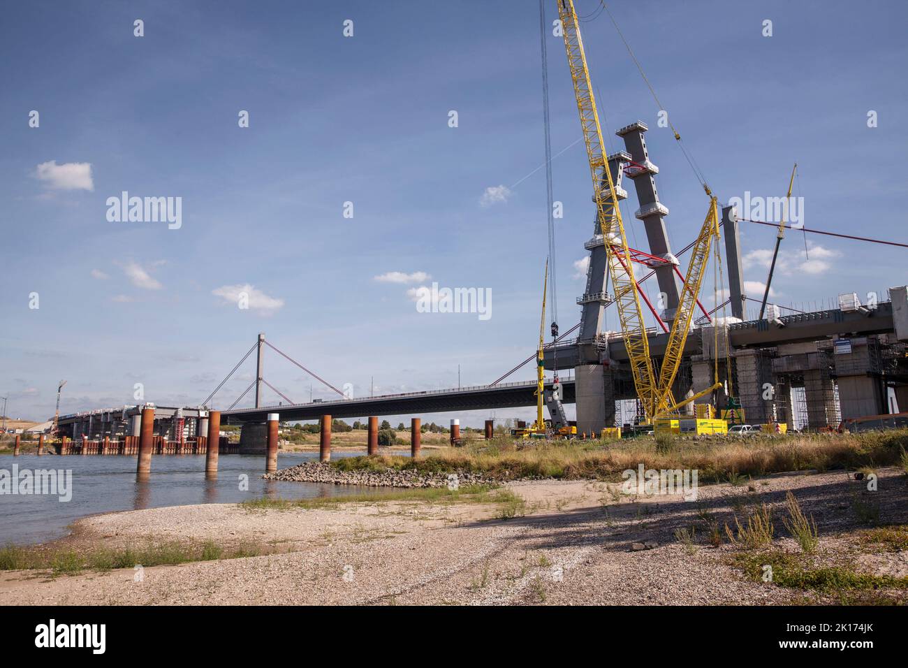 construction site of the new river Rhine bridge of the Autobahn A1 ...
