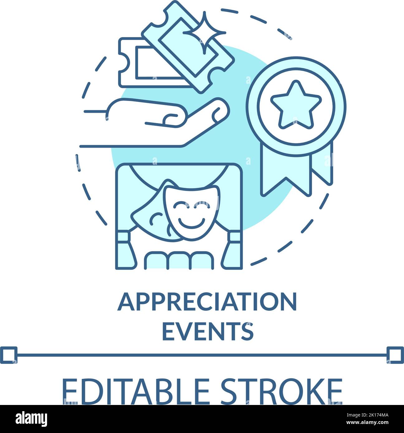 Appreciation events turquoise concept icon Stock Vector Image & Art - Alamy