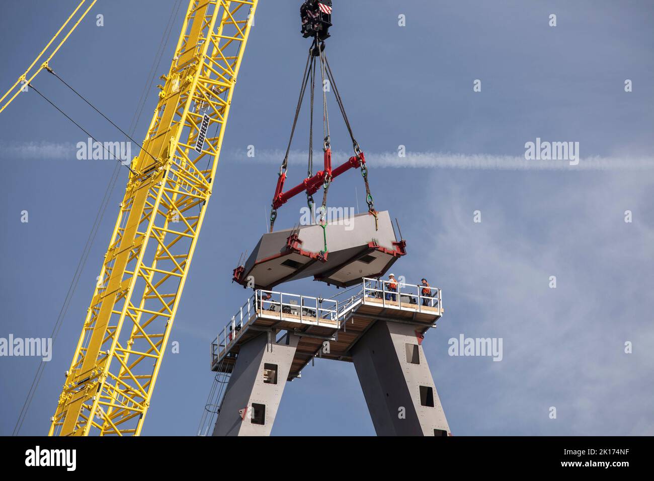 construction site of the new river Rhine bridge of the Autobahn A1 ...