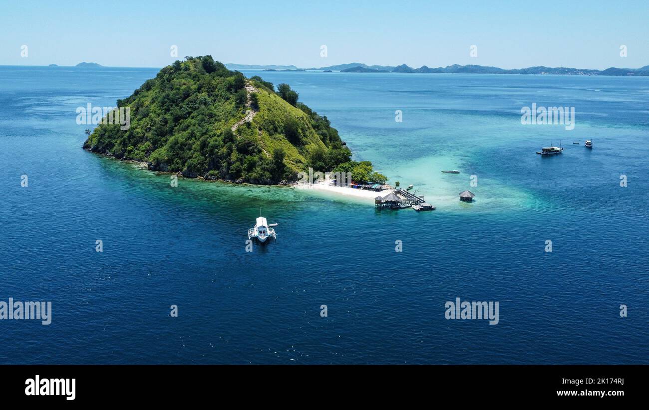Drone picture of Kelor Island in the Komodo Islands, Flores, Indonesia ...