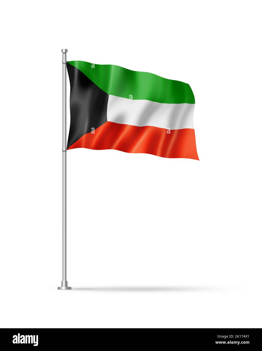 Kuwait flag on flag pole hi-res stock photography and images - Alamy