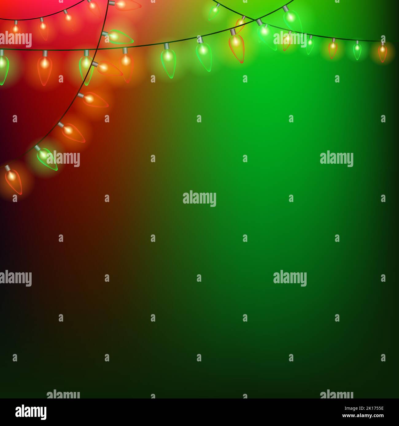 Red and green Christmas background with lights. Background for post ...
