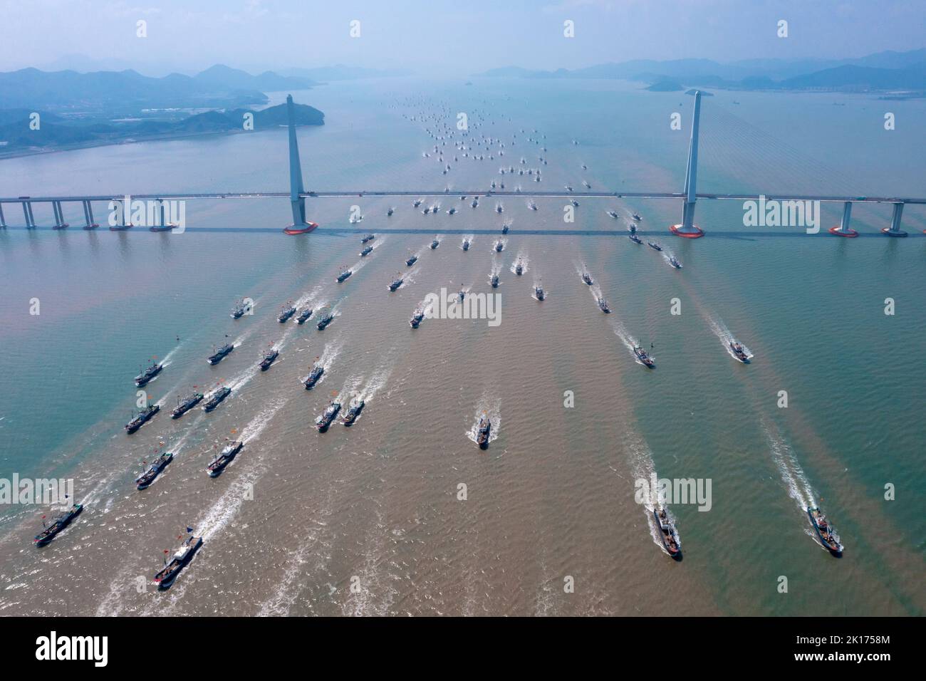 NINGBO, CHINA - SEPTEMBER 16, 2022 - An aerial photo shows nearly 1,000 ...