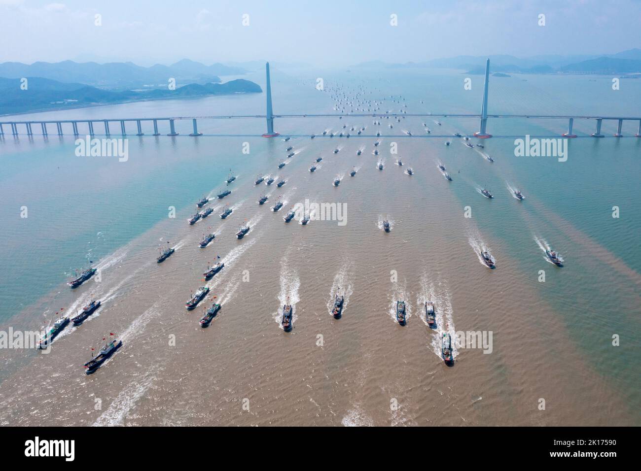 NINGBO, CHINA - SEPTEMBER 16, 2022 - An aerial photo shows nearly 1,000 ...