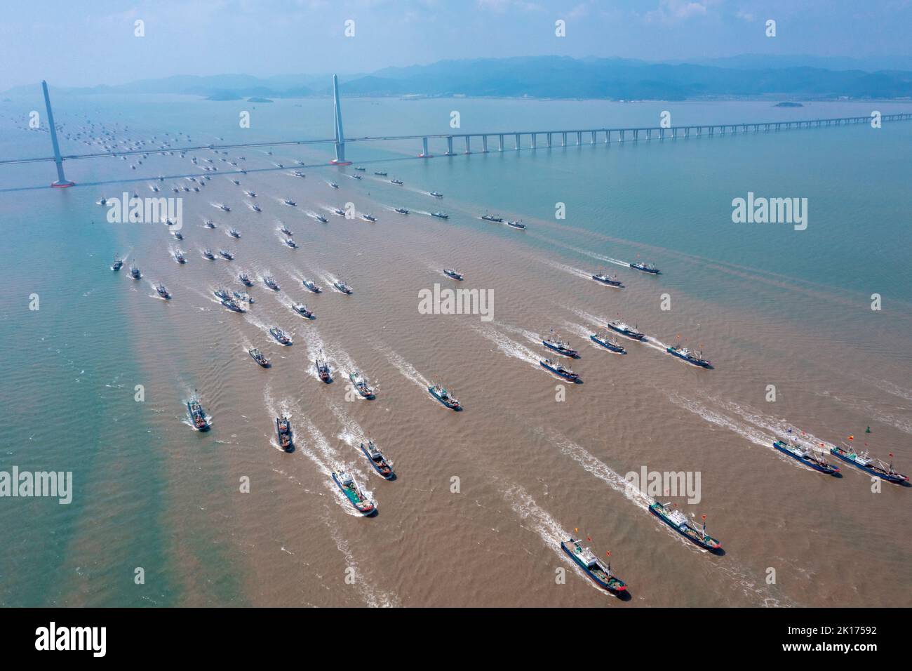 NINGBO, CHINA - SEPTEMBER 16, 2022 - An aerial photo shows nearly 1,000 ...