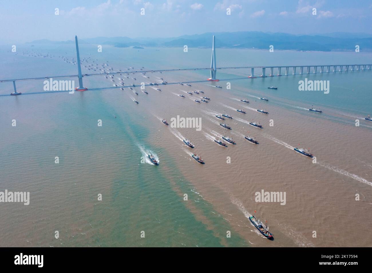 NINGBO, CHINA - SEPTEMBER 16, 2022 - An aerial photo shows nearly 1,000 ...