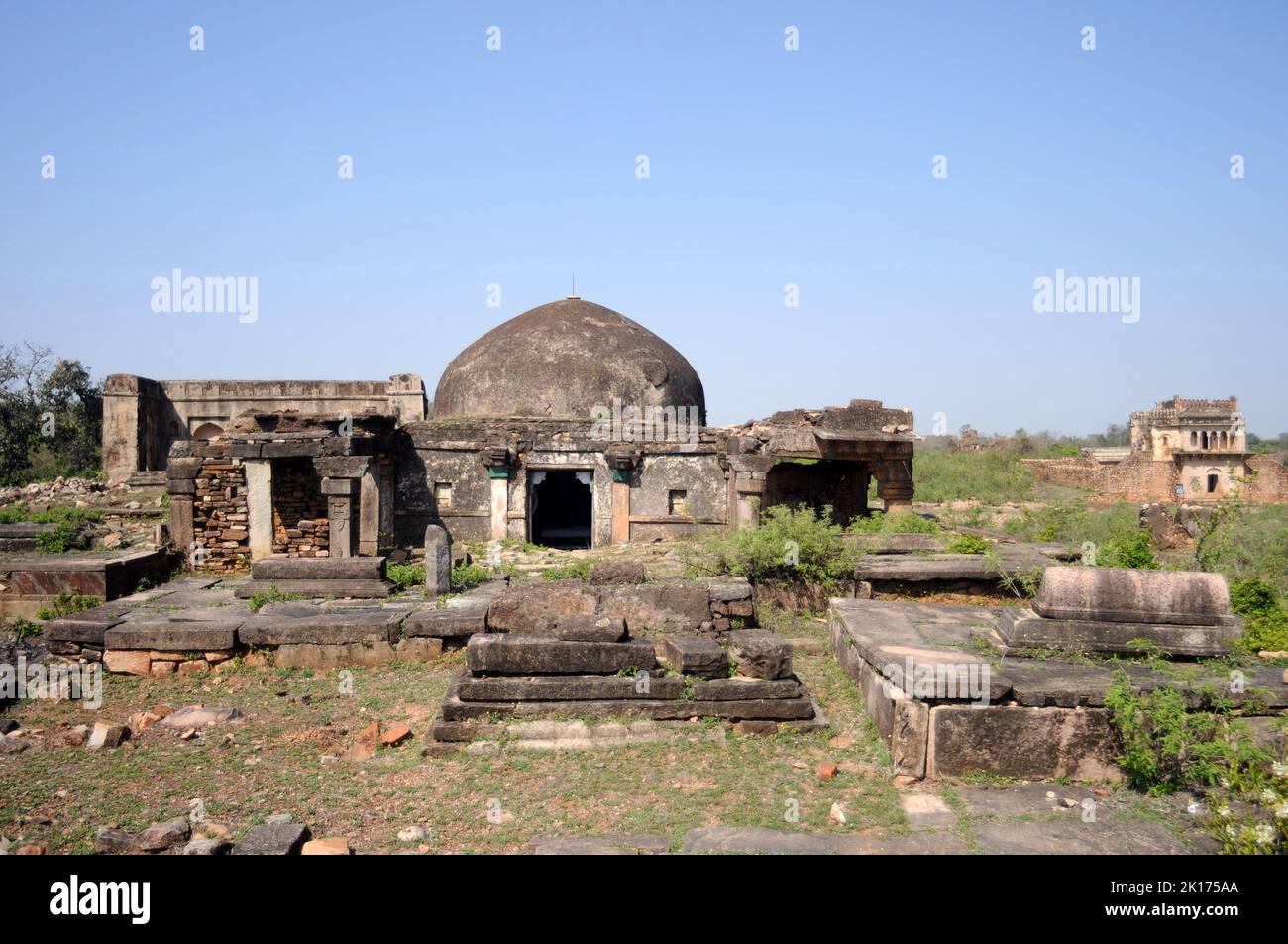 Structures in Kalinjar Fort. There are structures such as masjid, tomb ...