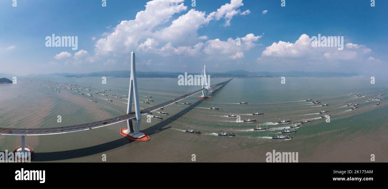 NINGBO, CHINA - SEPTEMBER 16, 2022 - An aerial photo shows nearly 1,000 ...