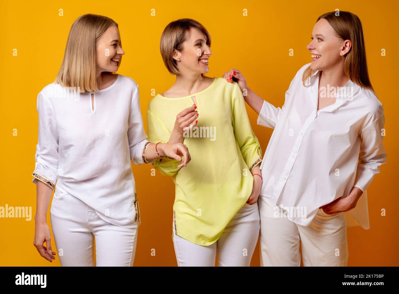 Female friendship. Fun communication. Women lifestyle. Portrait of ...