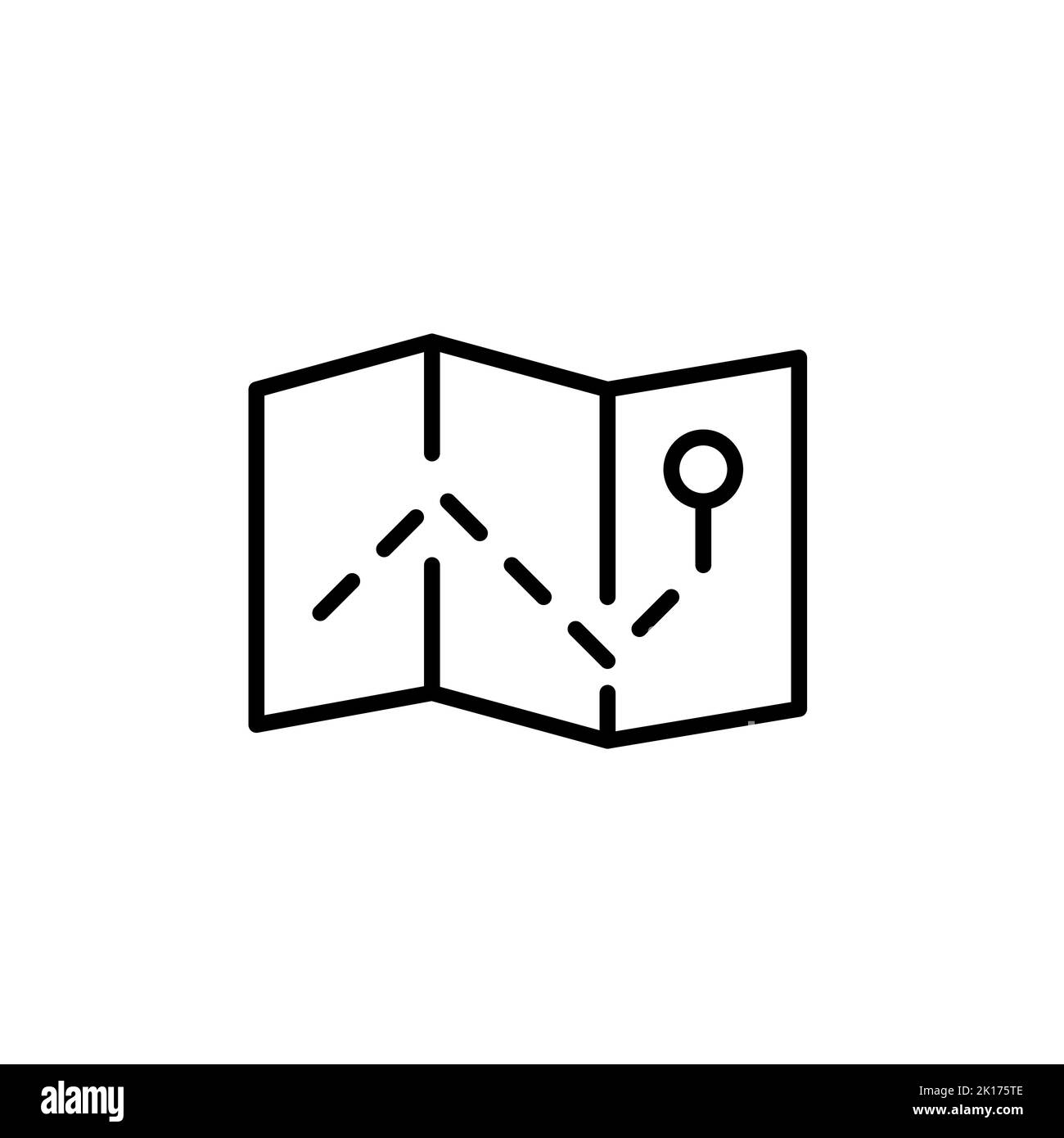 Folded Map Icon Vector