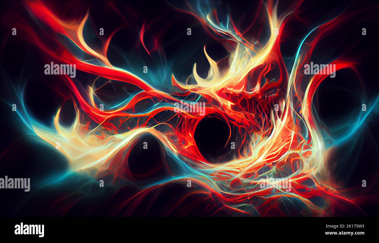 Halloween horror digital art abstract thief of red fire background ...