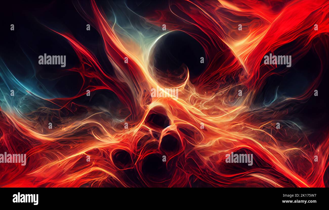 Halloween horror digital art abstract thief of red fire background ...