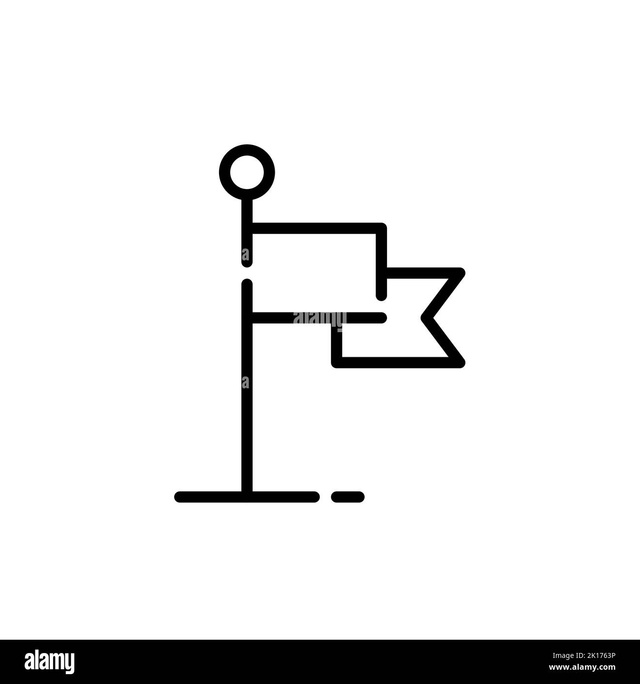 Standing flag pointing out location. Pixel perfect, editable stroke ...