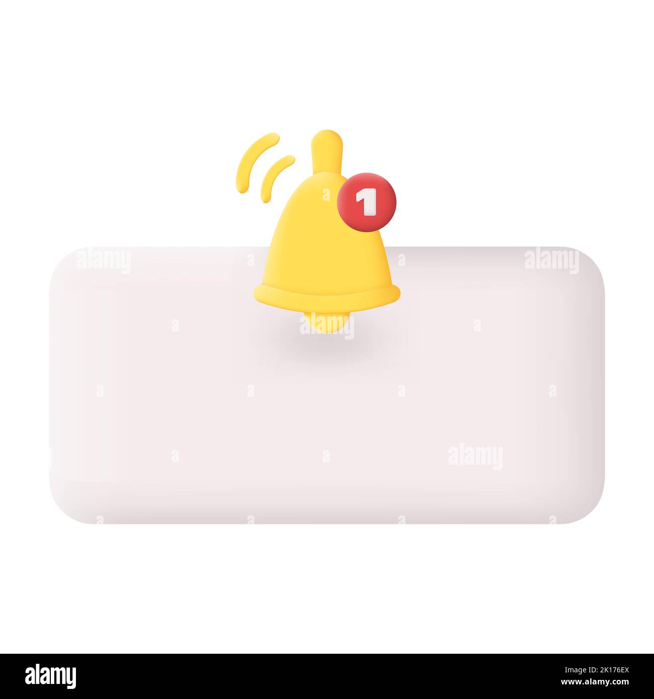 Empty Reminder Notification Bell 3D Icon Vector Illustration on White Background Stock Vector ...